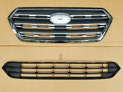 2PC Set 2015-2017 SUBARU OUTBACK Front Bumper Upper & Lower Grille NEW ...