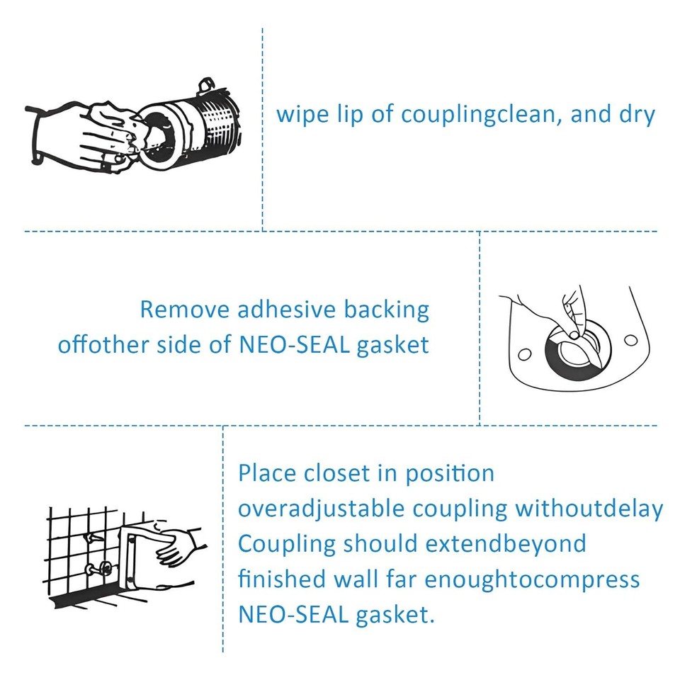 Wall Hung Toilet Gasket For Z1200-NEOSEAL-GSKT-4 Bonded Neo Seal Closet ...