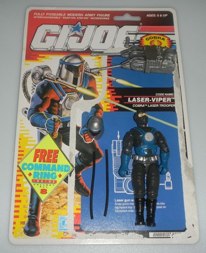 1990 Vintage G.I. GI Joe Lot 3.75 ARAH Cobra Laser Viper v1 Figure 100% ...