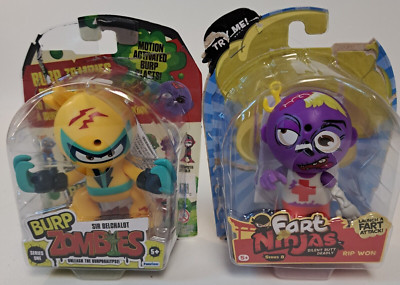 2- Burp Zombie Fart Ninjas Motion Activated Noise Making Toy Burp Fart ...