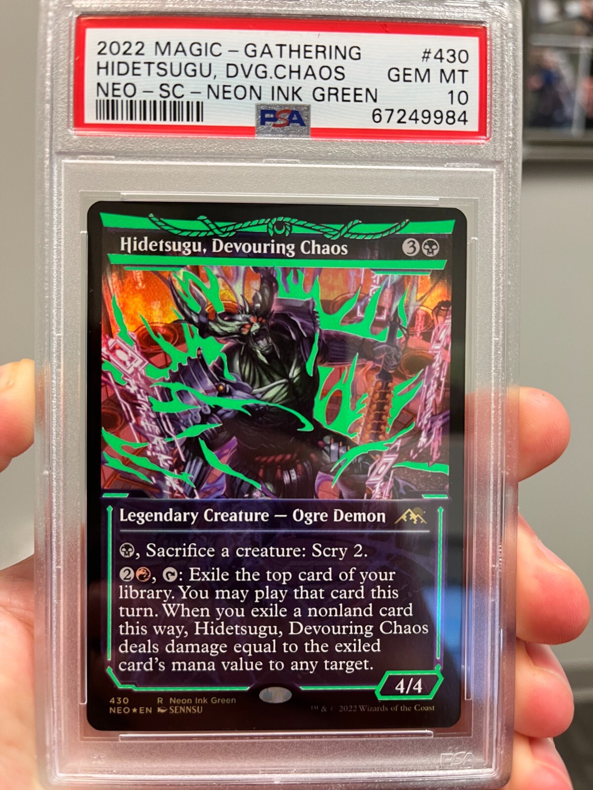 Hidetsugu, Devouring Chaos Neon Ink Green, MTG Kamigawa: Neon Dynasty ...