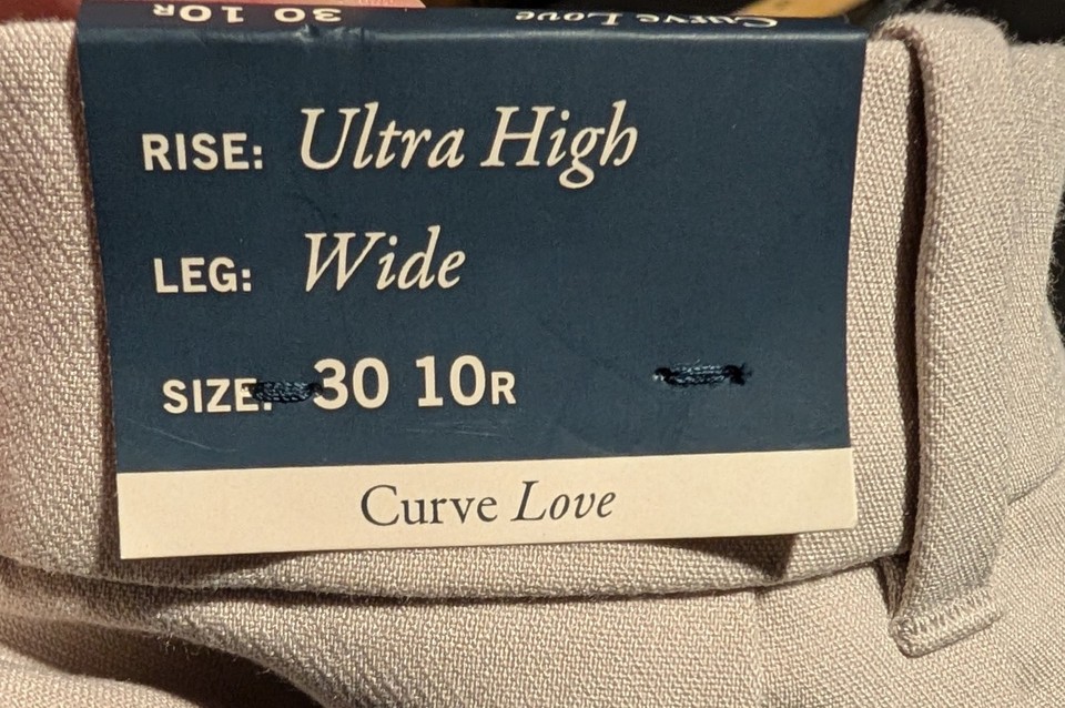 Abercrombie & Fitch Ultra High Rise Wide Leg Beige Curve Love Pants 30 ...