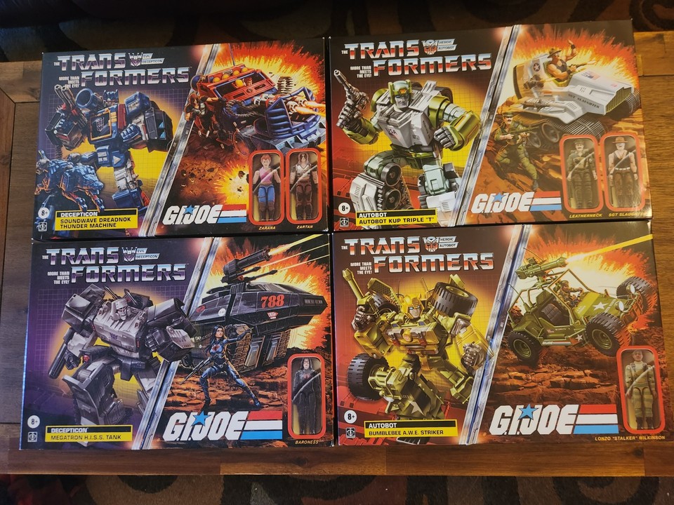 Transformers gi joe Collaborative Set Of 4 Megatron Soundwave Bumble ...