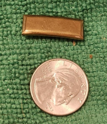 VINTAGE MILITARY 2ND LIEUTENANT GOLD TONE 1 INCH BAR LAPEL PIN LETTER S ...