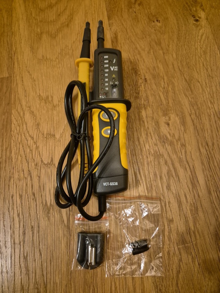 Two Pole Voltage Tester 12V-1000v, LED Indicator Continuity Test GS38 ...