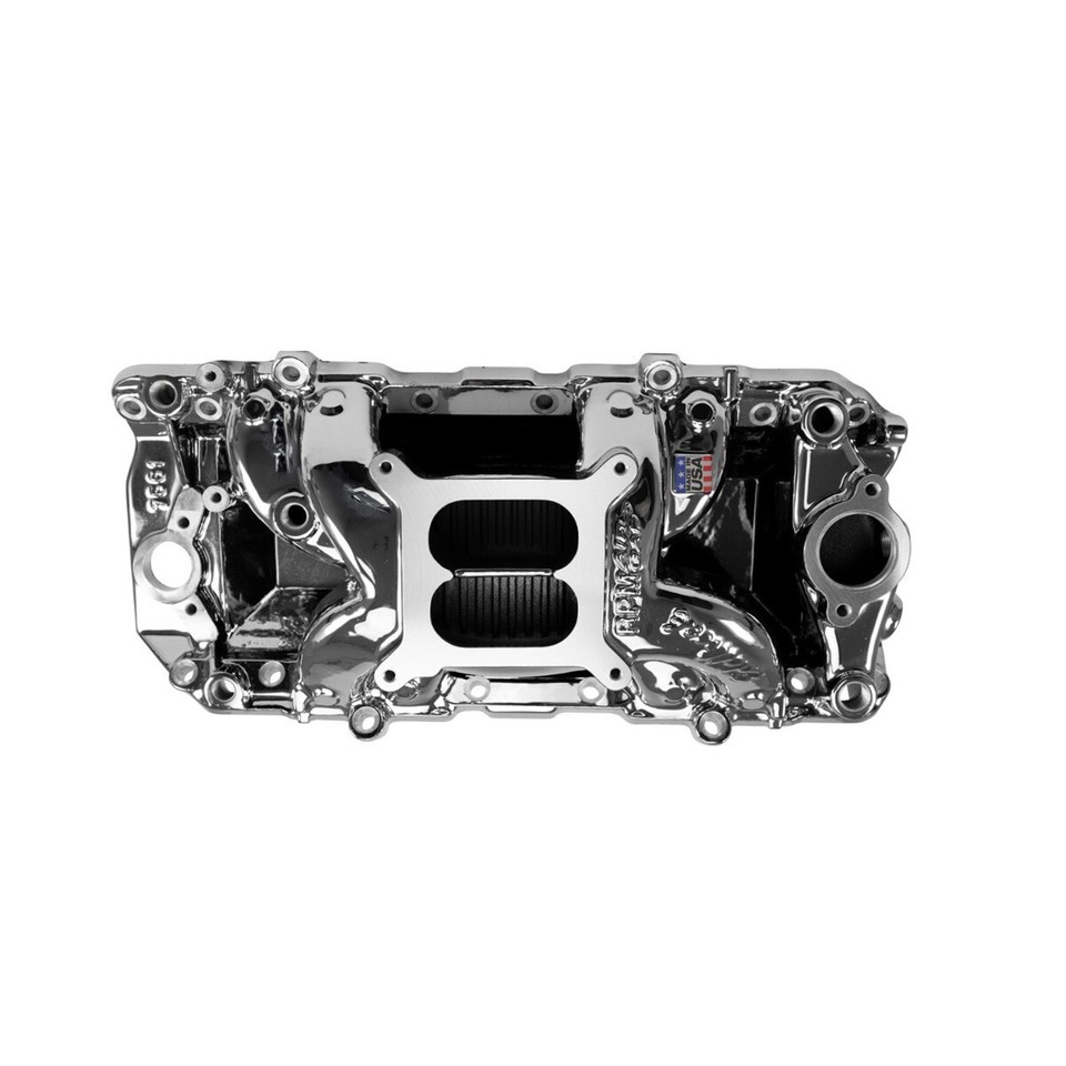 Edelbrock 7561-CP RPM Air-Gap BB Chevy Intake Manifold Oval Port Chrome ...