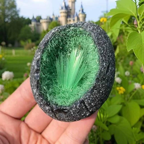 Natural Raw Magnetite Goethite Green Copper Ore Mineral Cluster Geode ...