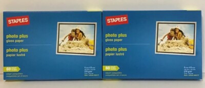 Staples Photo Paper Plus Gloss Ink Jet Paper 2 Packs 4" x 6" #648177 ...