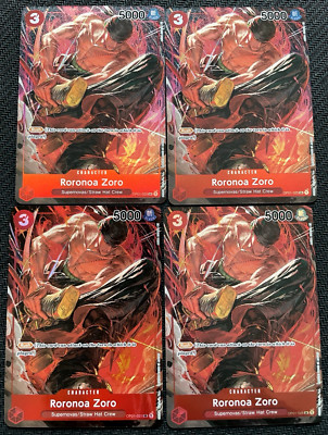 4x Playset - Roronoa Zoro - OP01-025 Parallel Alt Art AA - One Piece TCG | eBay