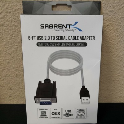 Sabrent model sbt-usc6k 6ft usb 2.0 serial cable adapter - brosusa