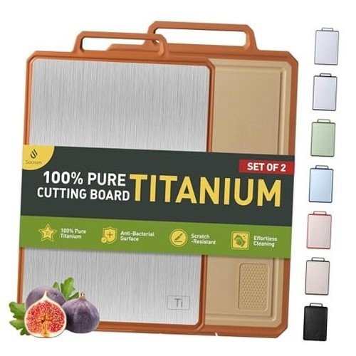 2 Packs Pure Titanium 2pc: 17.1"L × 10.8"W & 18.9"L × 12.2"W Morandi ...