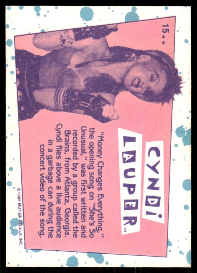 Cyndi Lauper 1985 Music Pop Singer Topps Card #15 (NM) | eBay