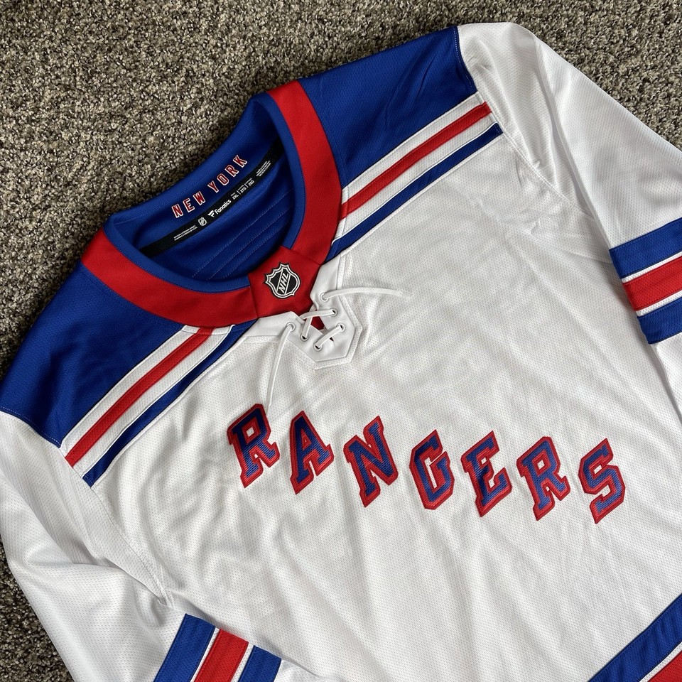 New York Rangers White Fanatics Breakaway NHL Hockey Jersey Mens Size ...