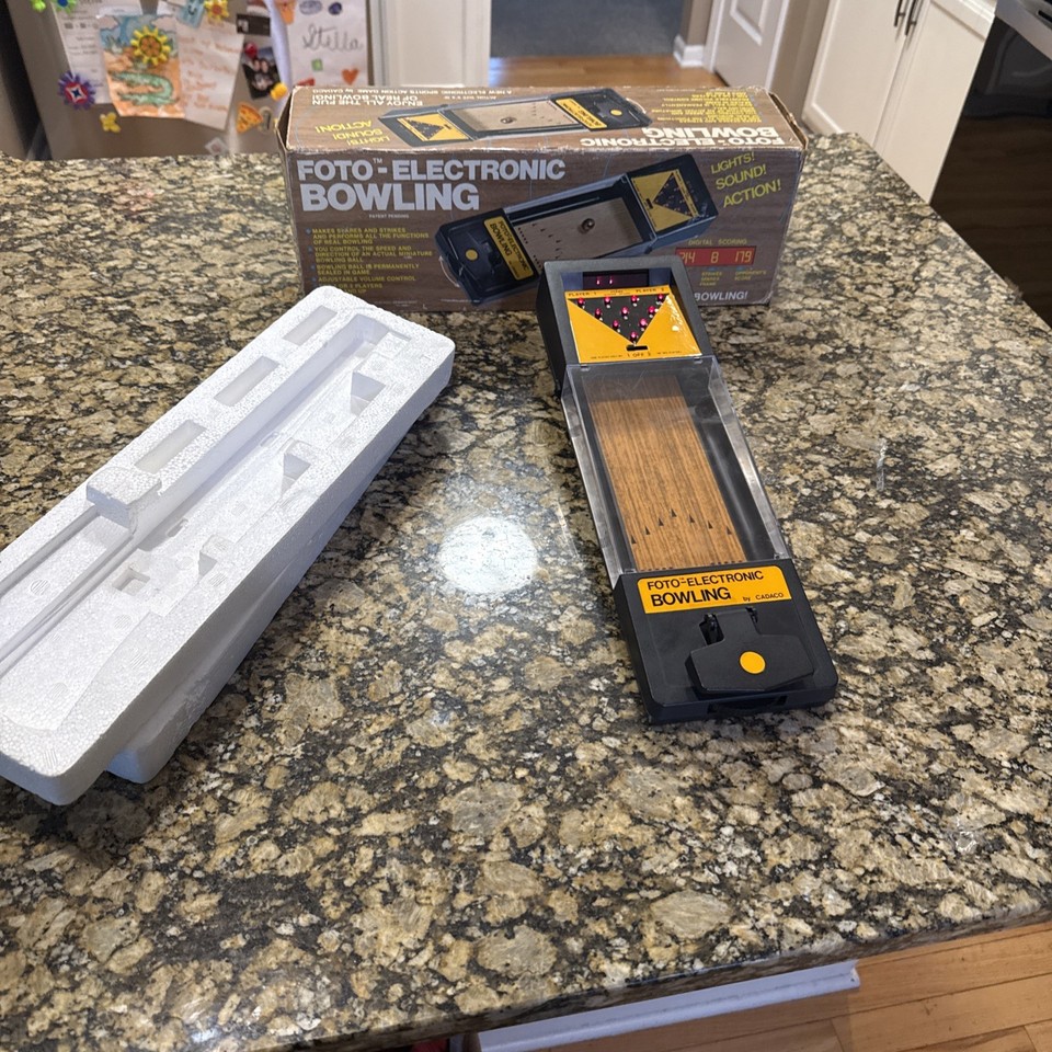 Vintage Cadaco Foto Electronic Bowling Game & Figure 1978 Lights Sounds ...