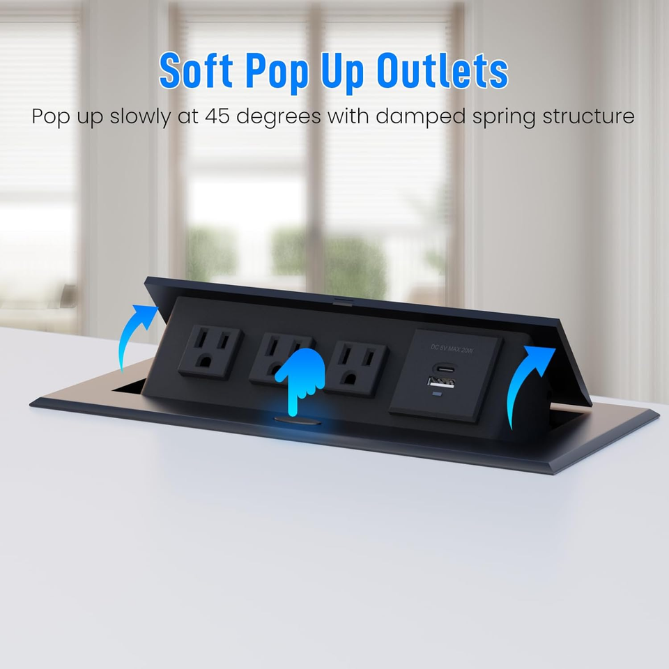 Conference Table Power Outlet PD20W Type-C Fast Charging Pop Up Table ...