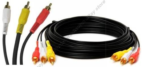 12ft long Triple RCA Audio&Video,a/v AV Yellow/Red/White TV/VCR/DVD/LCD ...