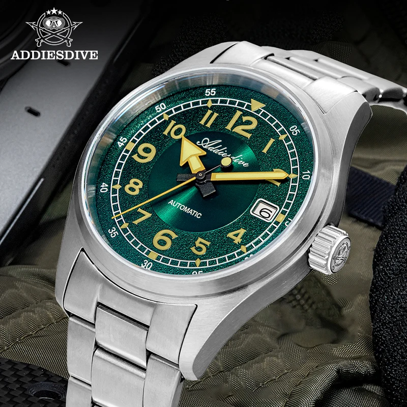 ADDIESDIVE New Men's Automatic Watch NH35 Mechanical 200M Green | eBay