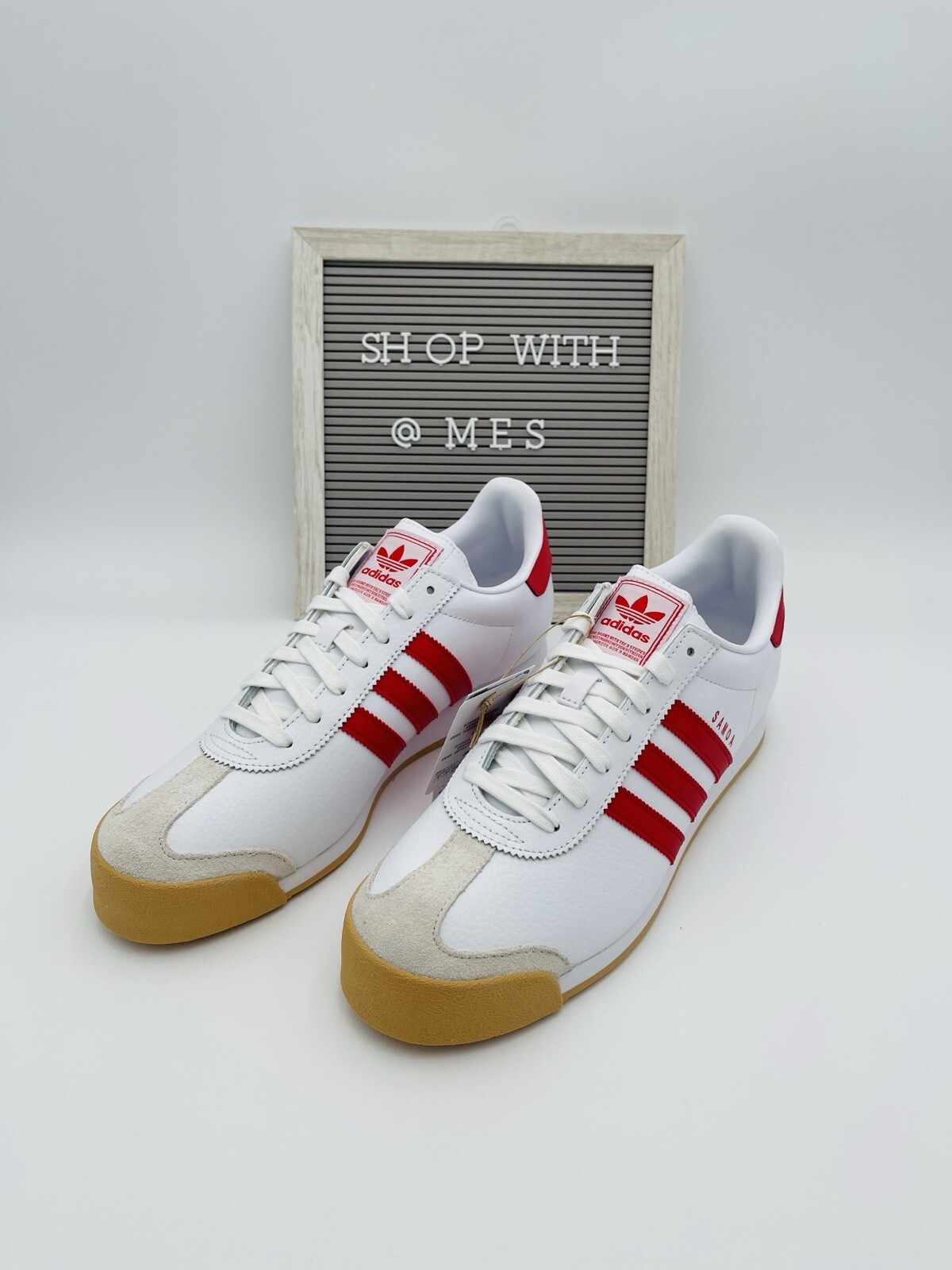 Adidas Samoa Sneakers Original Shoes Cloud White/Better Scarlet JH9079 ...