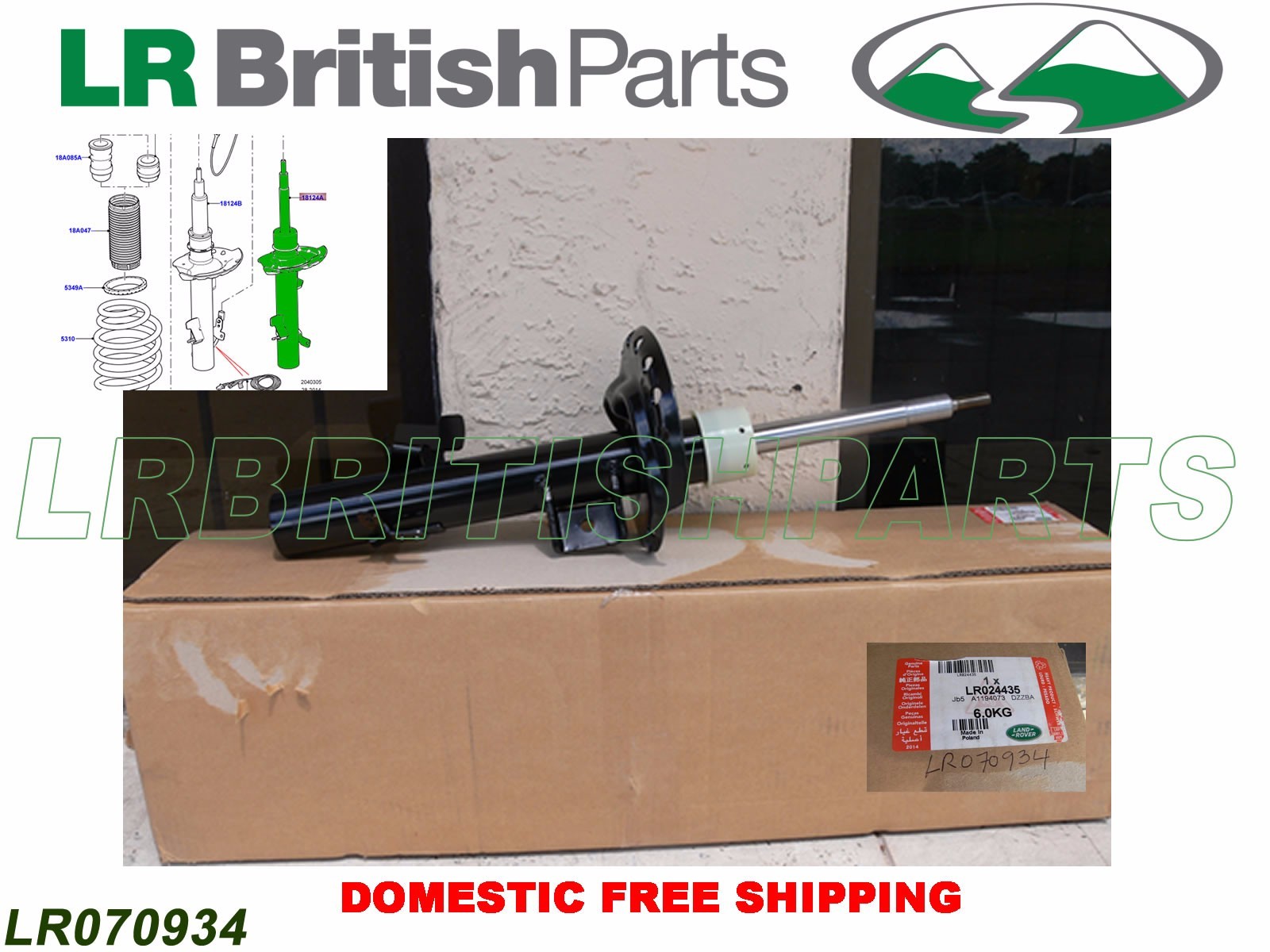 GENUINE LAND ROVER FRONT SHOCK ABSORBER RANGE ROVER EVOQUE LH LR070934 ...