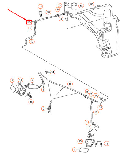 NEW AUDI A4 B8 HEADLIGHT WASHER HOSE CONNECTOR 8K0955665 ORIGINAL 8K0 ...