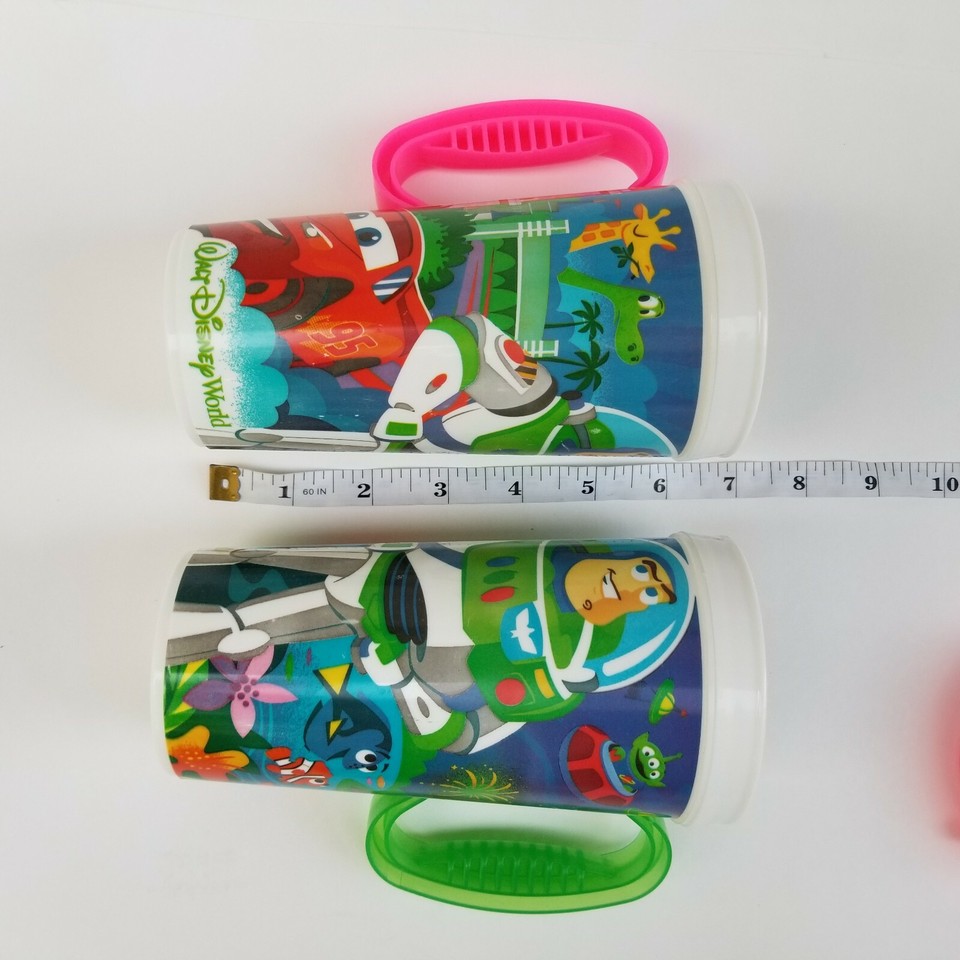 2 Pixar Characters Disney World Parks Cars Buzz Lightyear Whirley Drink ...