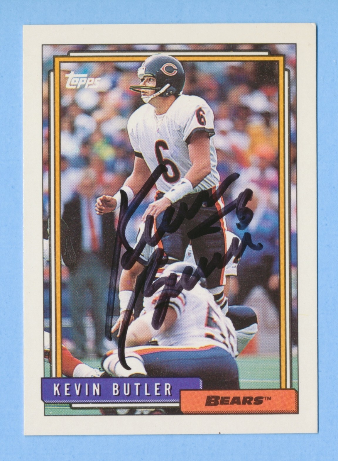 Kevin Butler - Signed/Autographed - 1992 Topps Card #312 - Chicago ...