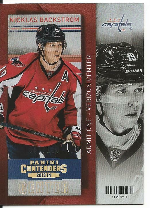 2013-14 Panini Contenders Gold Nicklas Backstrom Card #52 Mint 017/100 ...