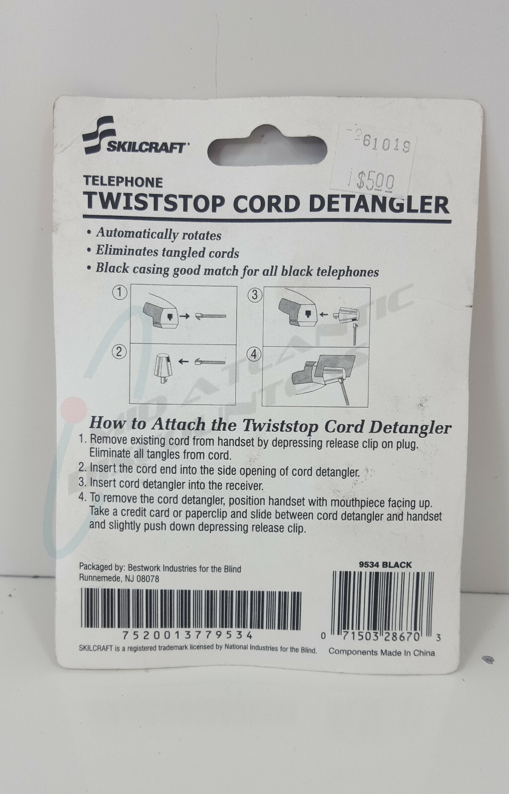 17 Telephone Handset Cord Swivel Twist Stop Detangler Untangler Black ...