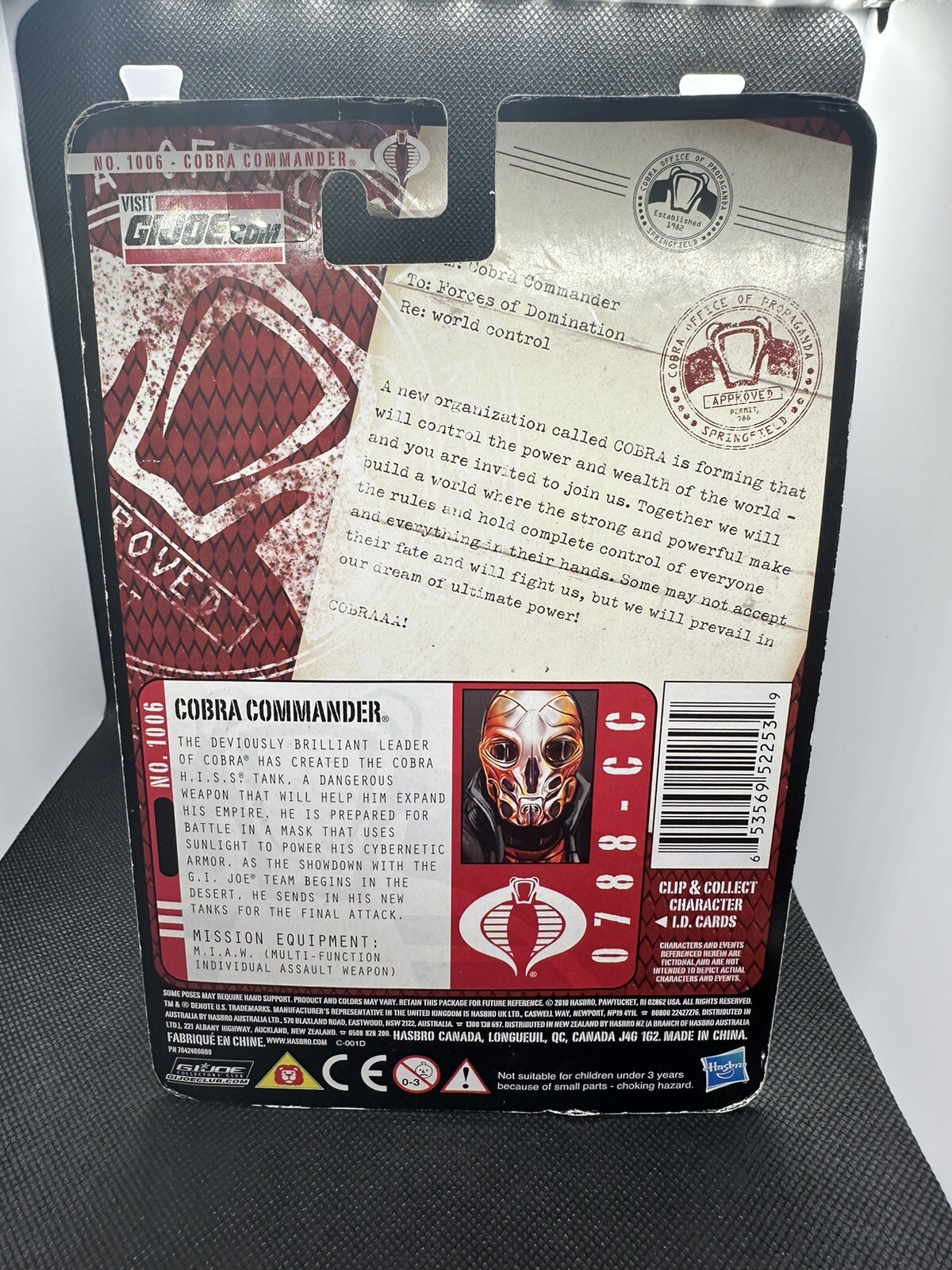 Hasbro G.I. Joe Hub Pursuit of Cobra #1006 Cobra Leader COBRA COMMANDER ...