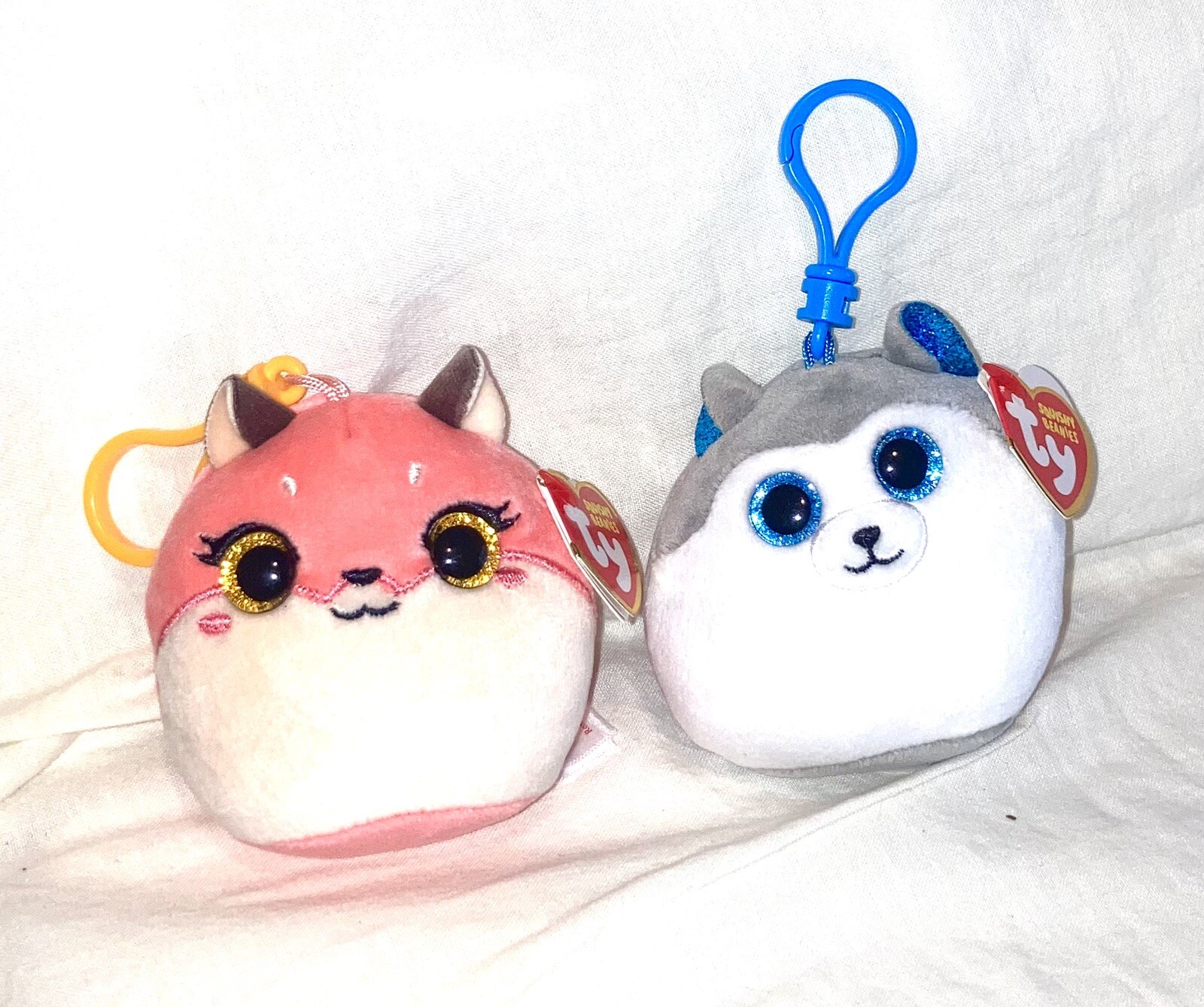 2 ty BRAND Blue Coral 3 dimensional key chains ROXIE AND SLUSH PLUSH | eBay