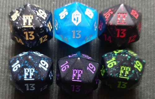 MTG Final Fantasy Spindown Life Counter D20 Dice Set Complete 6 Colors ...