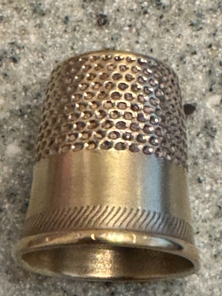 Antique Brass Thimble, Mystery Maker, MT. PAT'D 11, Made in USA, Thread ...