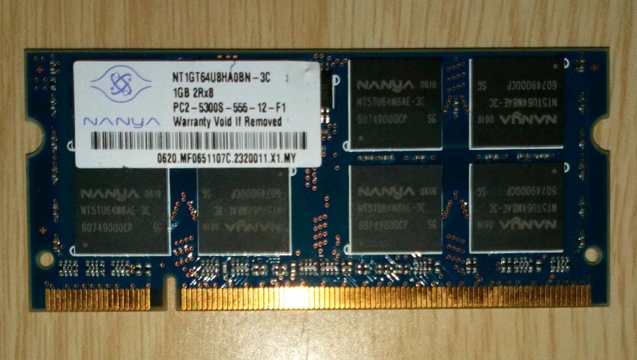 Nanya laptop memory card 1GB 2RX8 PC2-5300S-555-12-F1 new | eBay UK