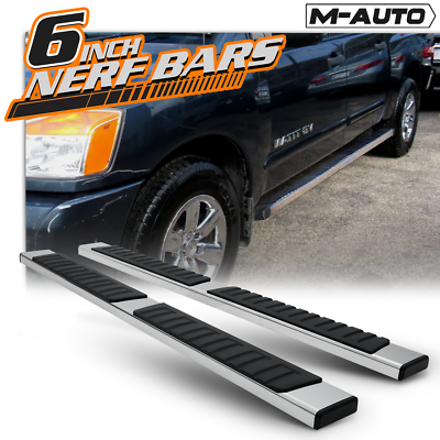 Chrome 6"Side Step Running Board Nerf Bar for 2004-2022 Nissan Titan/XD ...