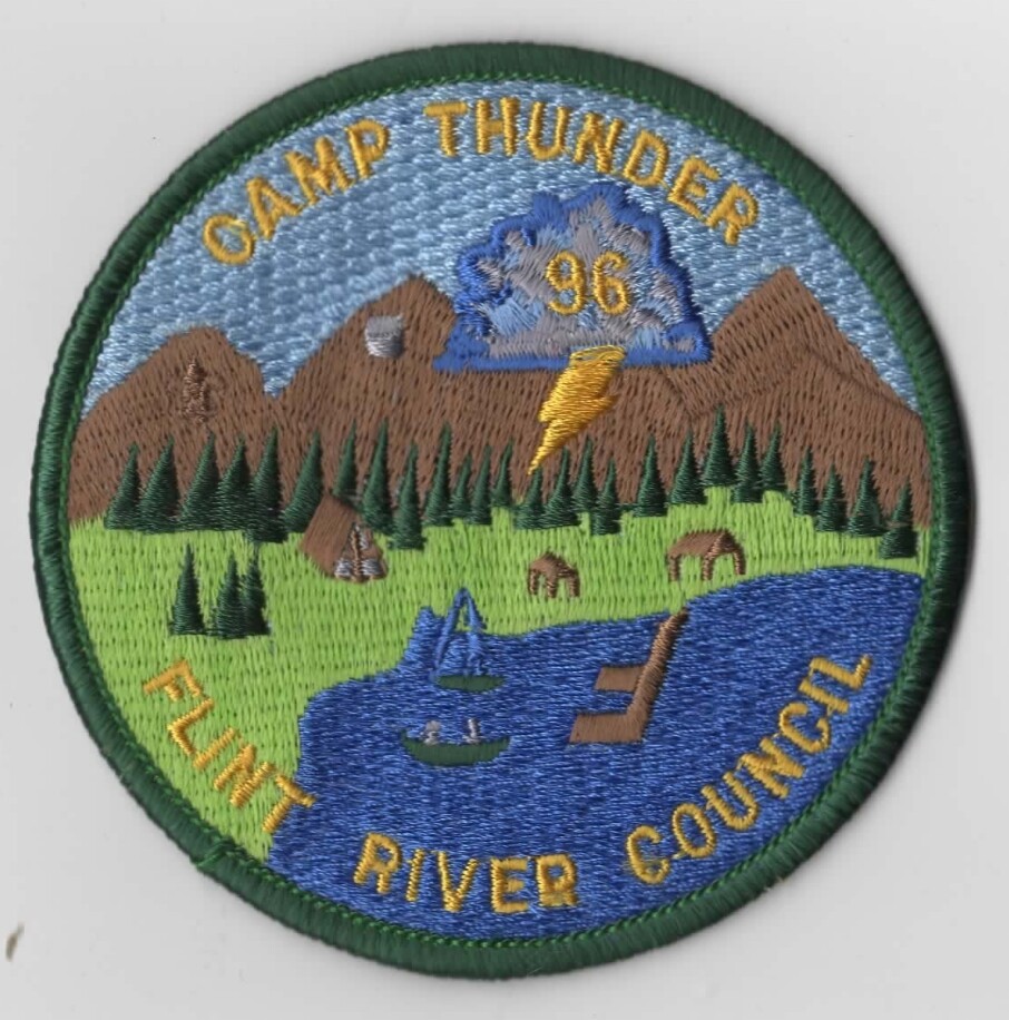 1996 Camp Thunder Flint River Council BSA Patch GREEN Bdr. [CA4750] | eBay