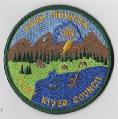 1996 Camp Thunder Flint River Council BSA Patch GREEN Bdr. [CA4750] | eBay
