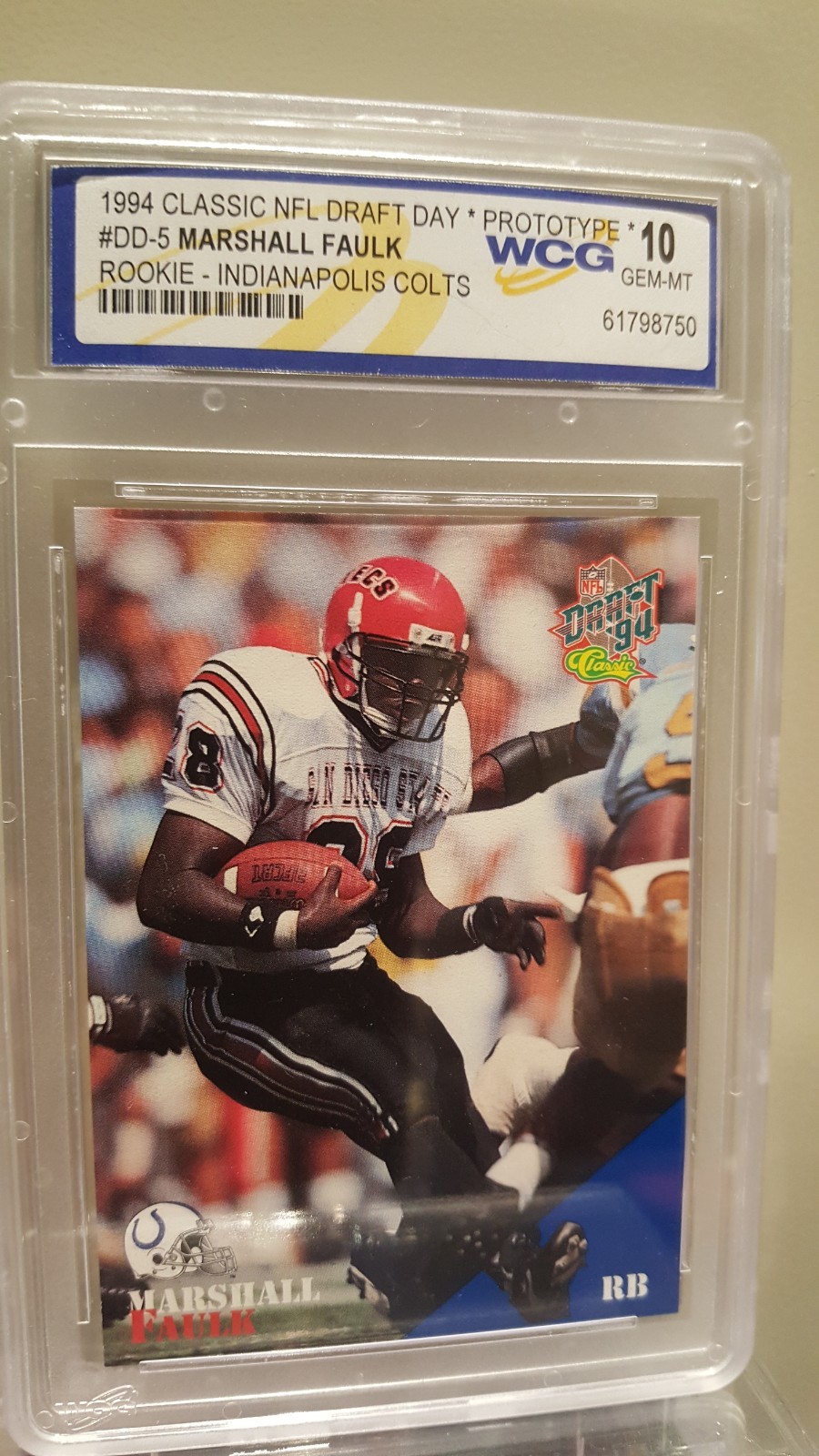 1994 Classic NFL Draft Day "Prototyle" #DD-5 Marshall Faulk Rookie Card ...
