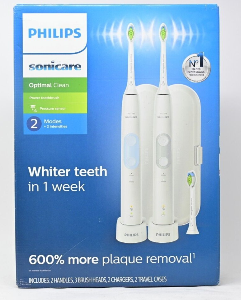 Philips Sonicare Optimal Clean Electric Toothbrush 2 Pack HX6829/75 | eBay