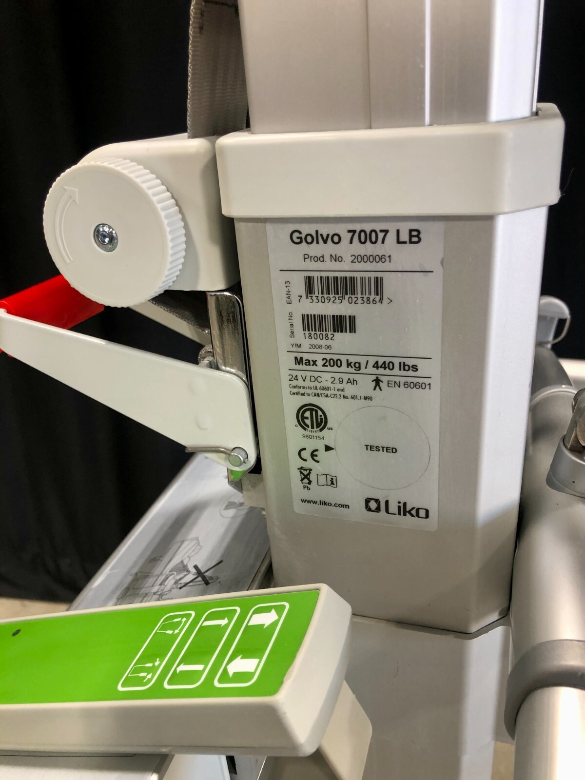 LIKO GOLVO 7007 ES MOBILE POWER PATIENT LIFT, battery Charger & NEW ...