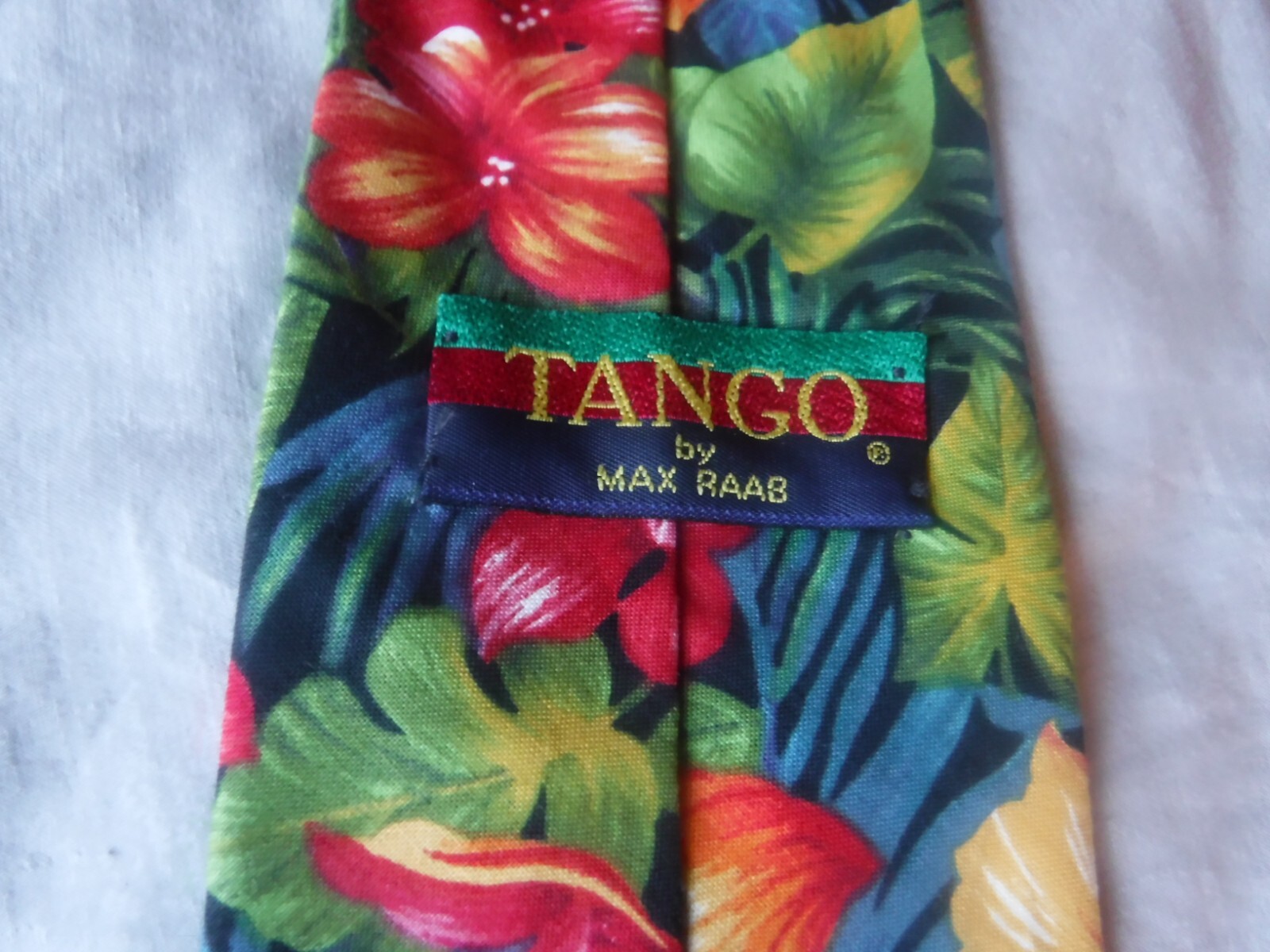 Tango By Max Raab Mens Floral Multicolor Mens Neck Tie - Gem