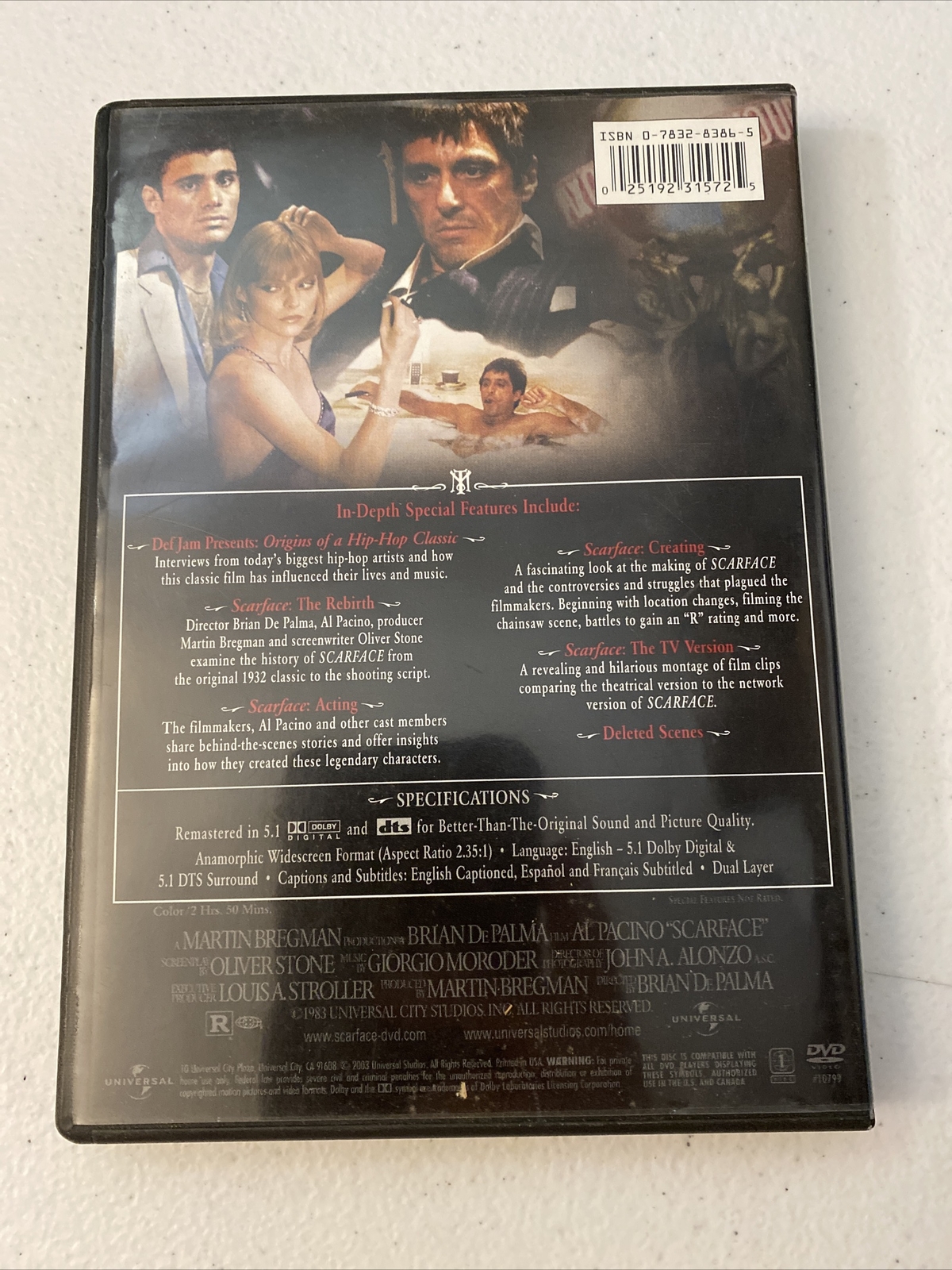 Scarface (DVD, 2003, 2-Disc Set, Widescreen Anniversary Edition) Al ...