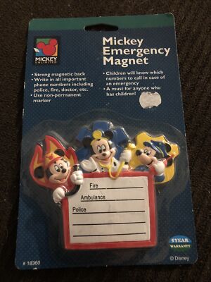 Vintage DISNEY MICKEY MOUSE EMERGENCY FIRE DOCTOR POLICE PHONE 911 ...