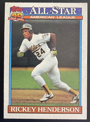 1991 Rickey Henderson #391 Topps - All-Star Operation | eBay