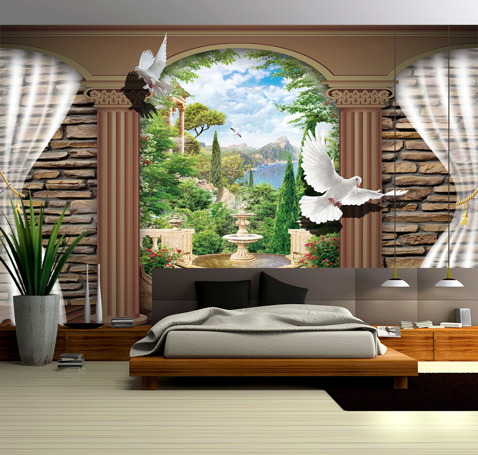 3D Curtain Scenery 5079 Wallpaper Mural Wall Print Wall Wallpaper ...