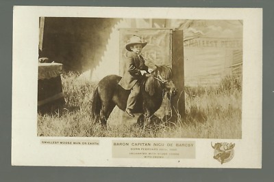 RPPC c1910 ADVERTISING Dwarf MIDGET CIRCUS Side Show Baron de Barcsy #4 ...