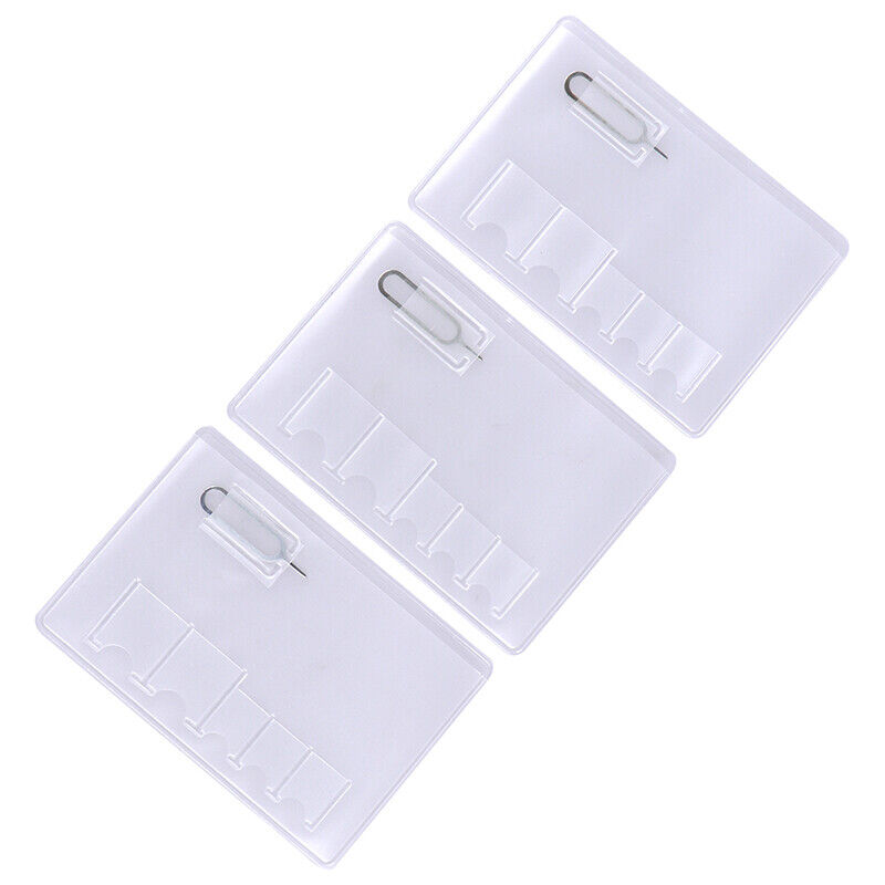 5Pcs Universal Transparent Memory Card 6 Sim Card Holder Case Portable ...