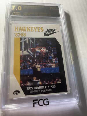 Roy Marble 1987- 88 IOWA HAWKEYES Nike ROOKIE CARD FCG 7 | eBay