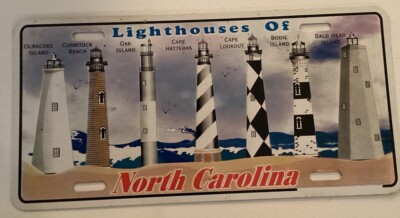 Lighthouses of North Carolina Souvenir License Plate Cape Hatteras ...