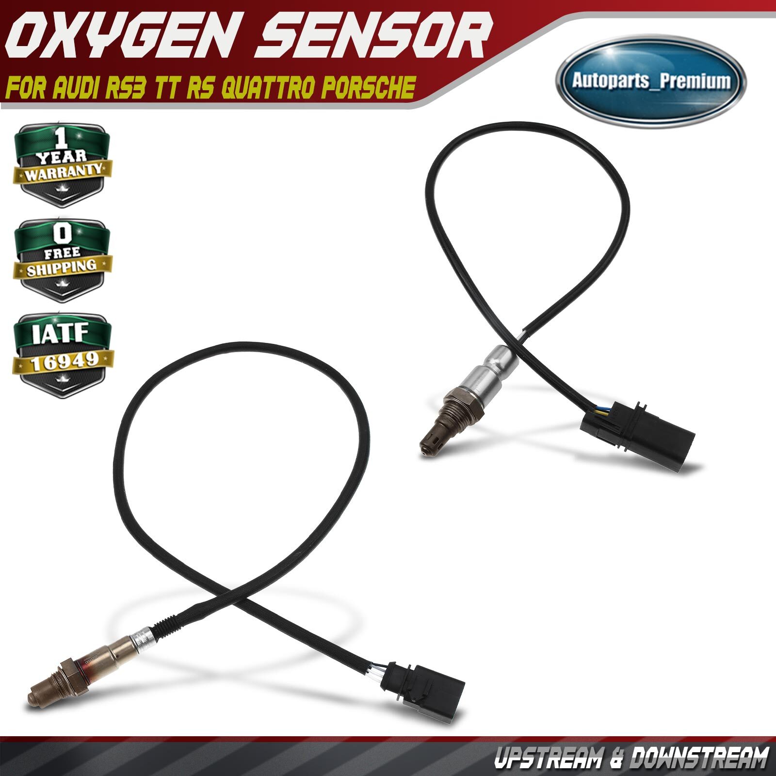 2Pcs Upstream & Downstream O2 Oxygen Sensor for Audi RS3 TT RS Quattro ...