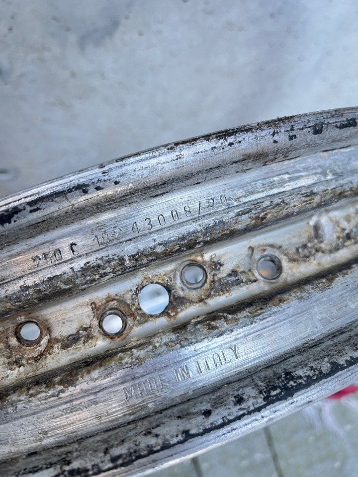 Harley Davidson OEM Ironhead XLCH 18" rear aluminium rim with stainless ...